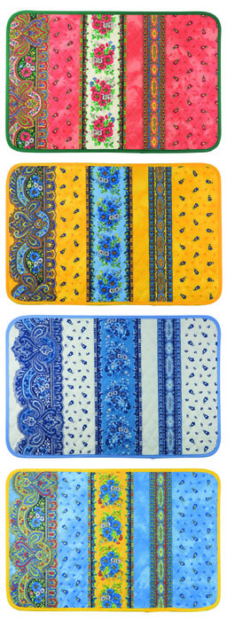 Provence quilted Placemat (Moustiers. raw x blue)) Provencal style ...