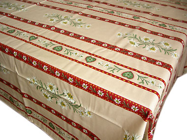 Coated tablecloth (Christmas. Edelweiss bordeaux x green) French Square ...