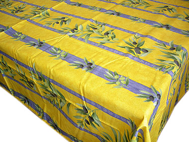French coated tablecloth, linear (Sunflower. blue) French Rectangle ...