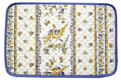 Provence quilted Placemat (Moustiers. raw x blue)) Provencal style ...