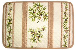 Provence quilted Placemat, coated (olives 2005. yellow / blue ...