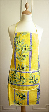 French Apron, Provence fabric (olives. yellow) : Provence Decoration ...