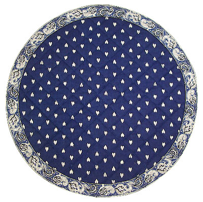 Round Quilted Mats, Valdrome (manade, navy) Provencal style Rond ...